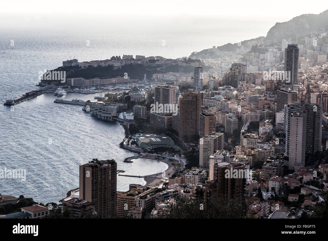 A landscape view from the top of the Principality of Monaco Stock Photo ...