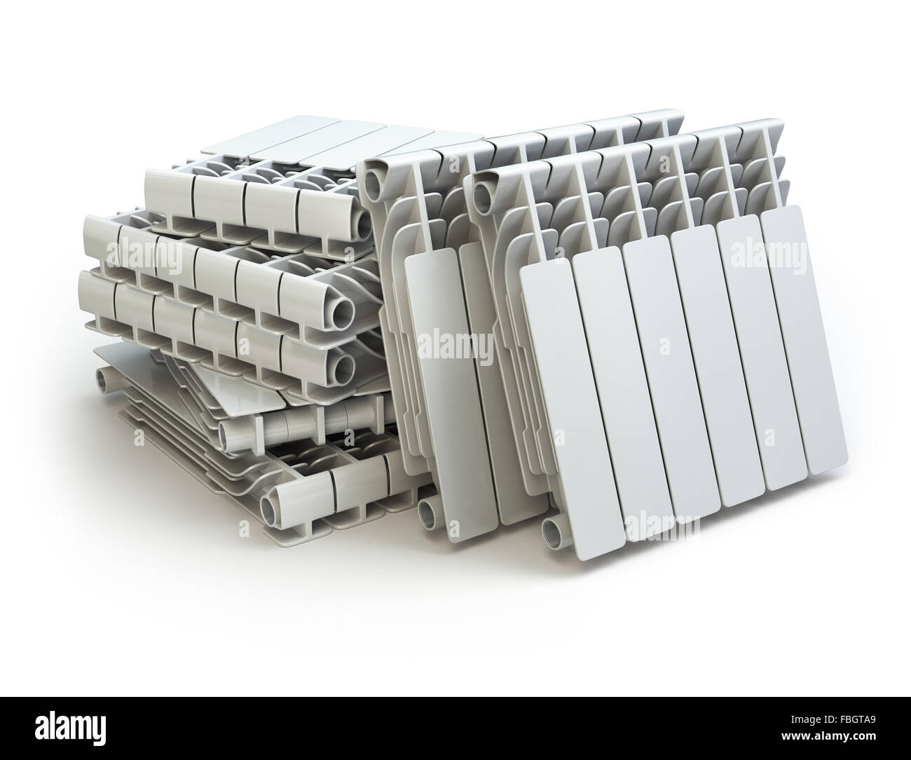 Heating radiators isolated on white background. 3d Stock Photo - Alamy