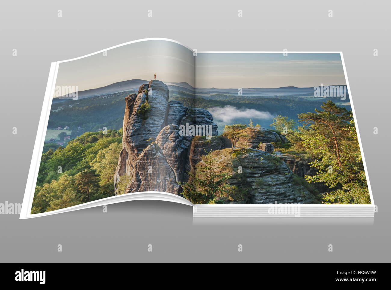 View to the rock Moench also Moenchstein (monk or monkstone), Saxon ...