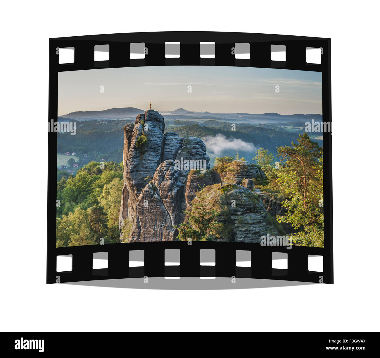 View to the rock Moench also Moenchstein (monk or monkstone), Saxon ...