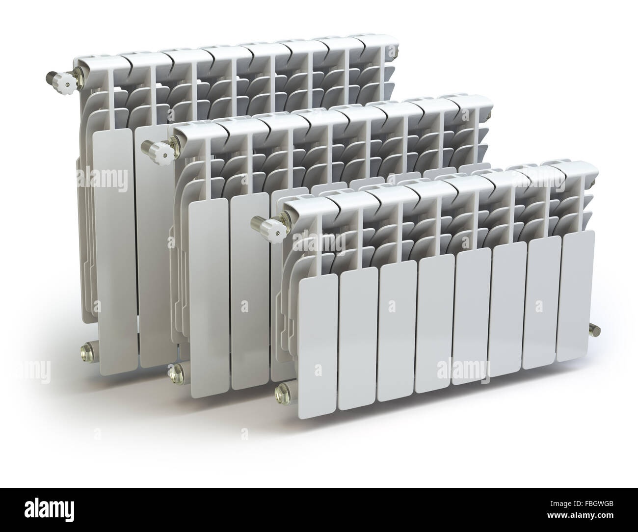 Heating radiators isolated on white background. 3d Stock Photo - Alamy