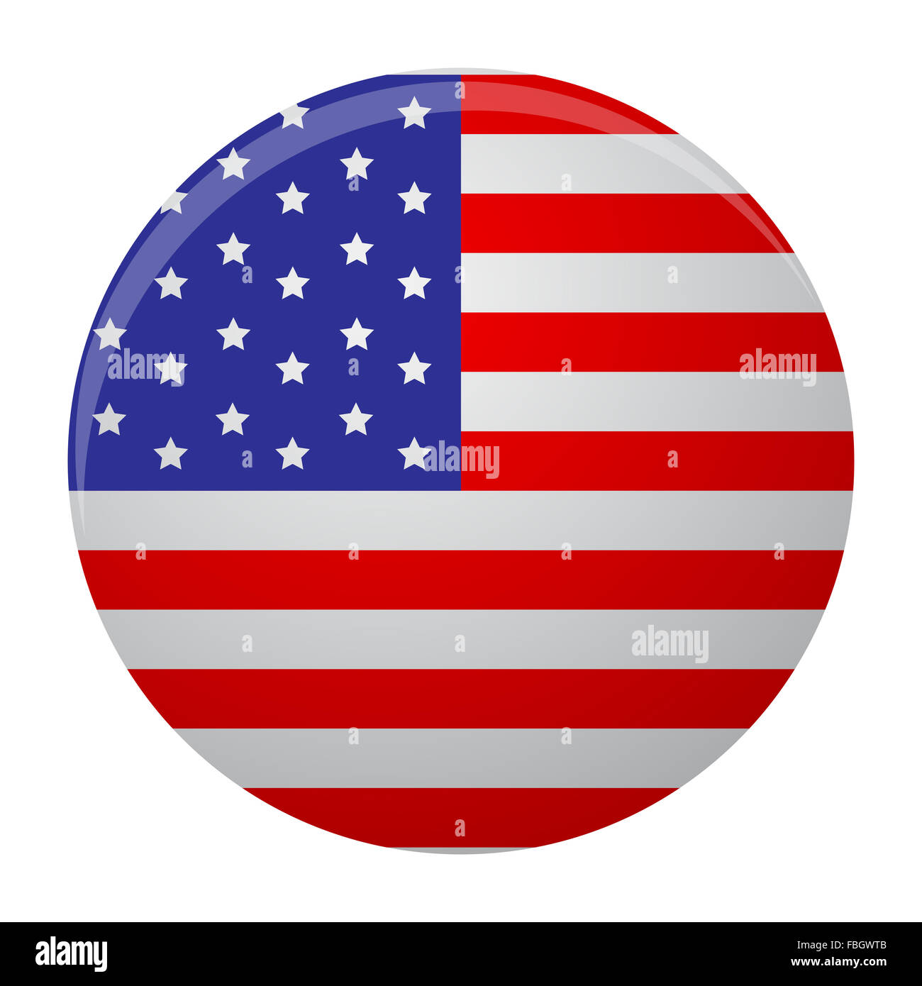 Icon label glossy usa round. Badge symbol, button america flag ...