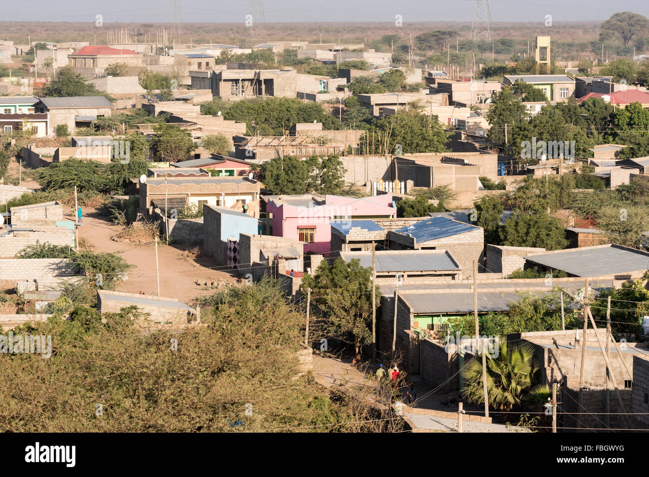 Awash Town from the roof of a hotel Stock Photo - Alamy