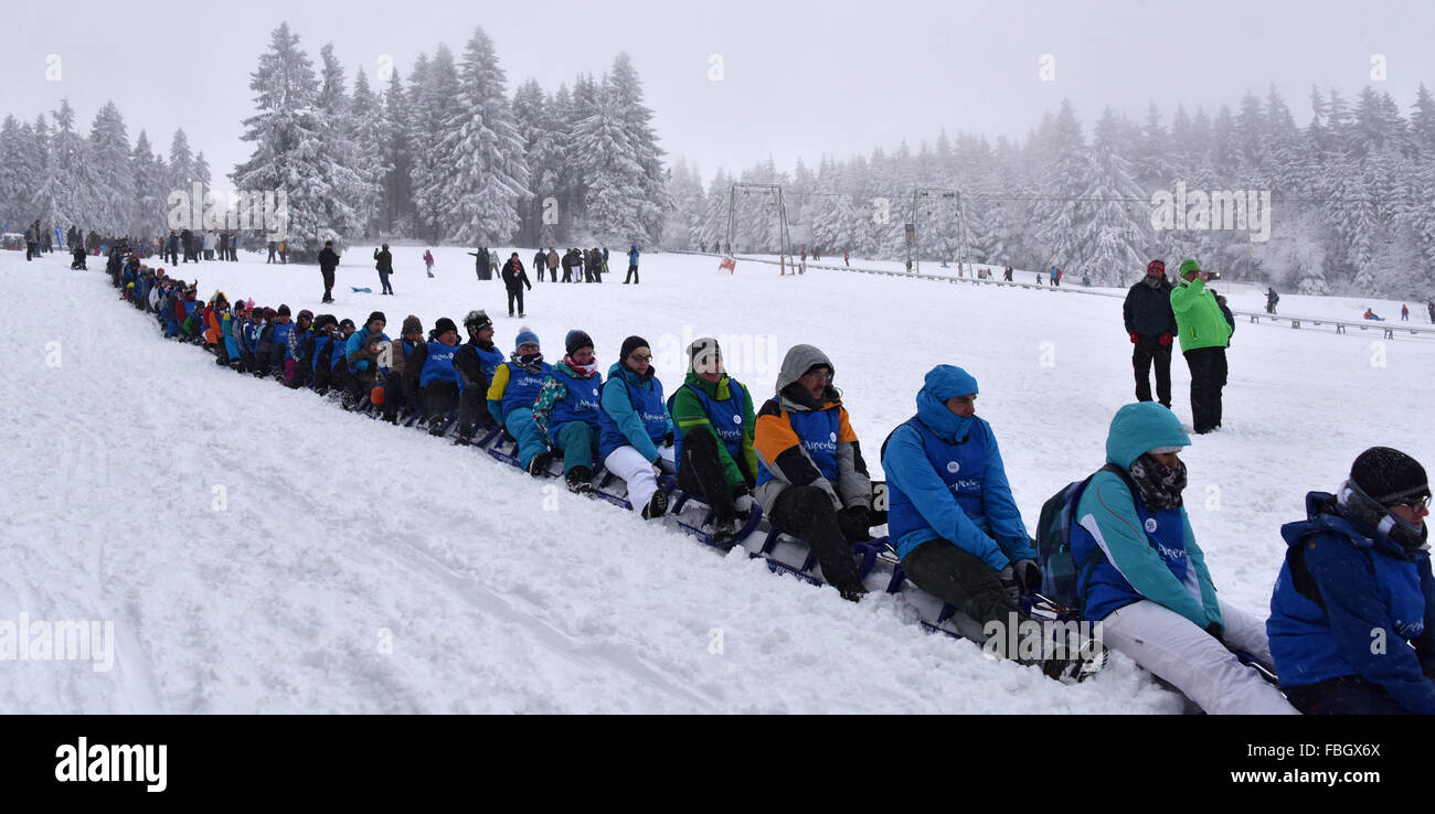 Gersfeld, Germany. 16th Jan, 2016. Participants in the world's longest ...