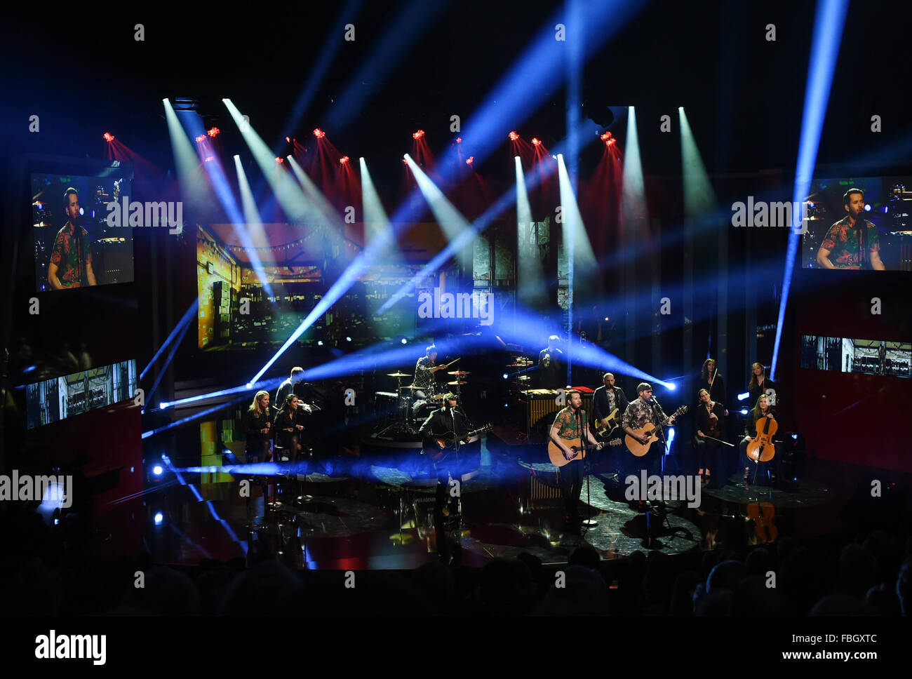 Munich, Germany. 15th Jan, 2016. German band Revolverheld performs on ...