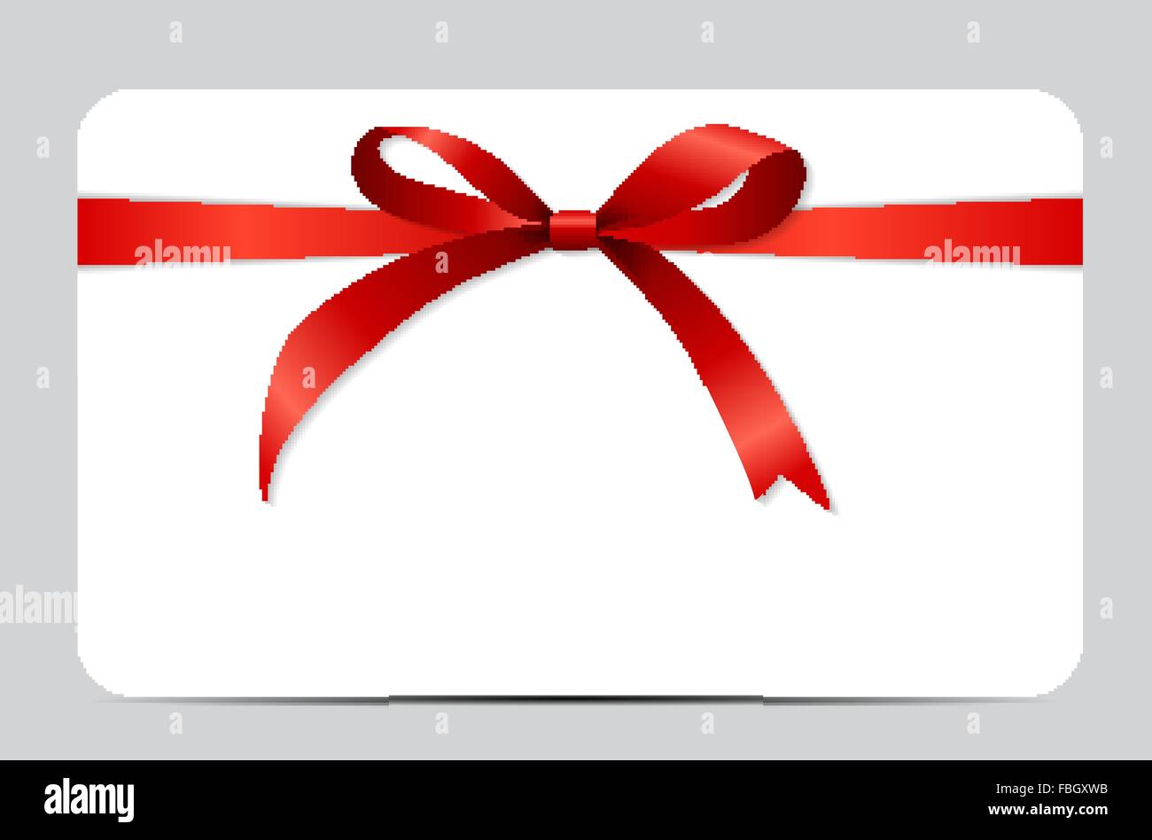 Gift Card Set with Red Ribbon and Bow. Vector illustration Stock Vector ...