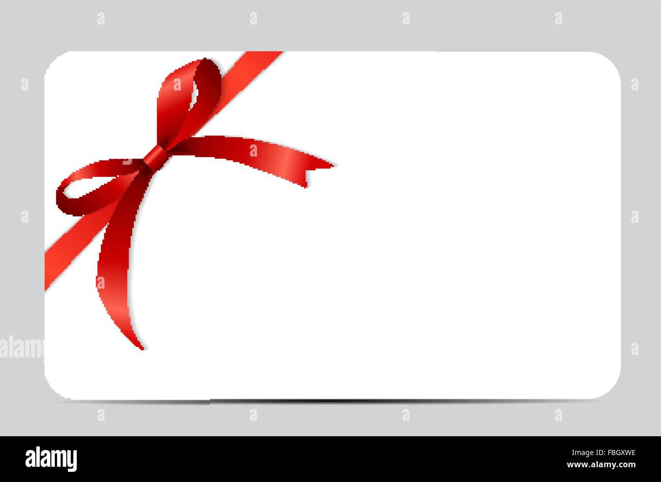 Gift Card Set with Red Ribbon and Bow. Vector illustration Stock Vector ...