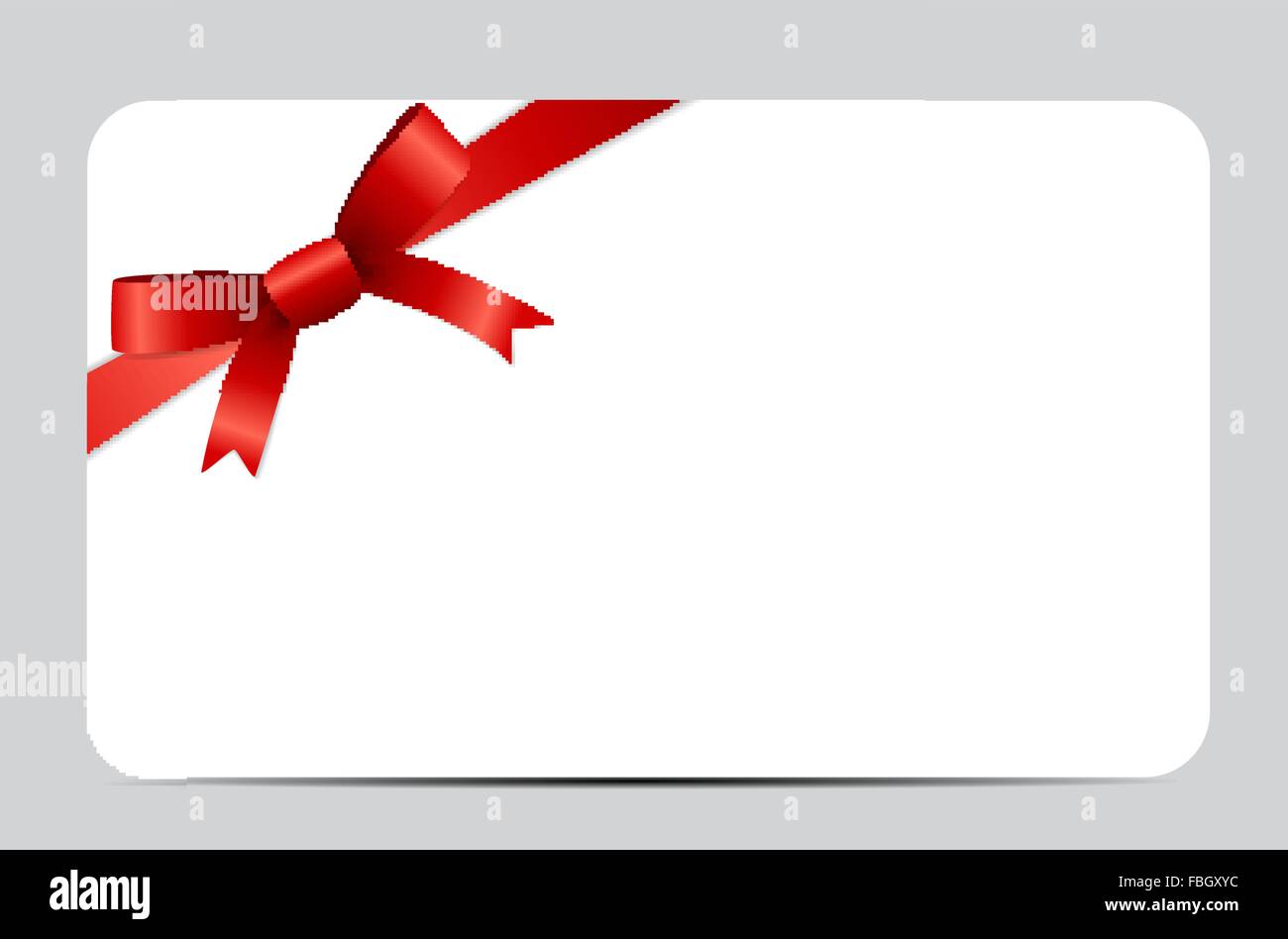 Gift Card Set with Red Ribbon and Bow. Vector illustration Stock Vector ...