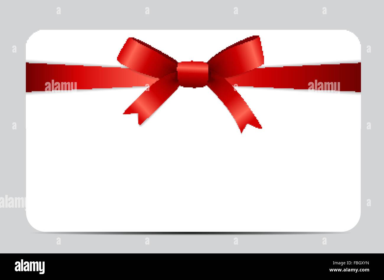 Gift Card Set with Red Ribbon and Bow. Vector illustration Stock Vector ...