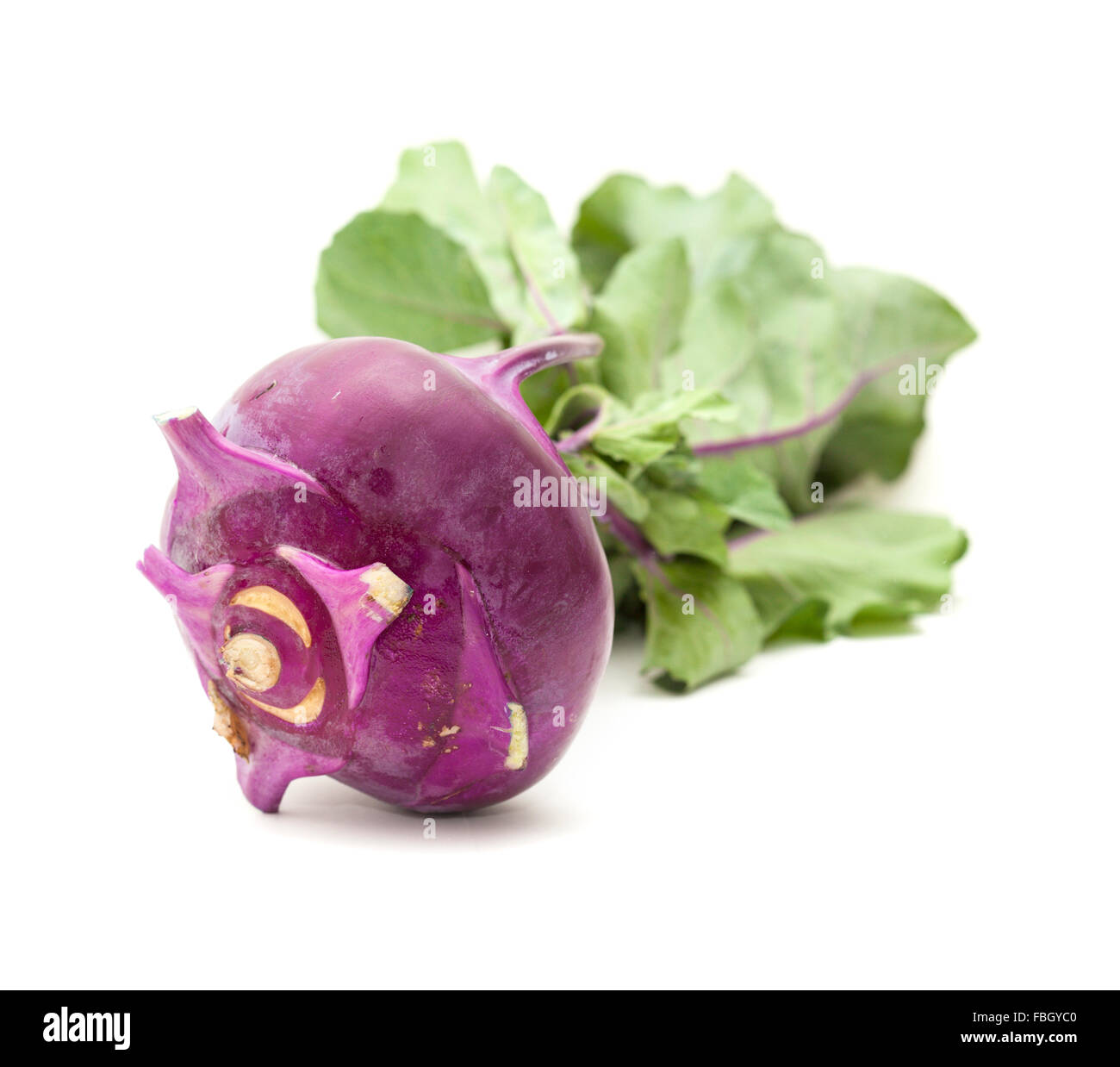 Purple Kohlrabi cabbage isolated on white Stock Photo - Alamy