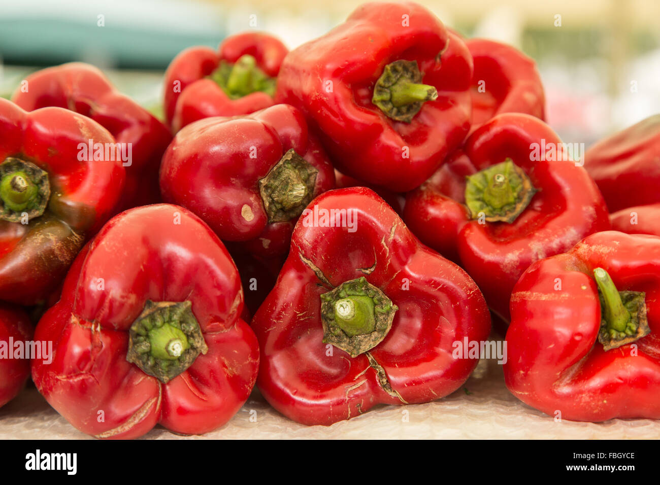 fresh red peppers Stock Photo - Alamy