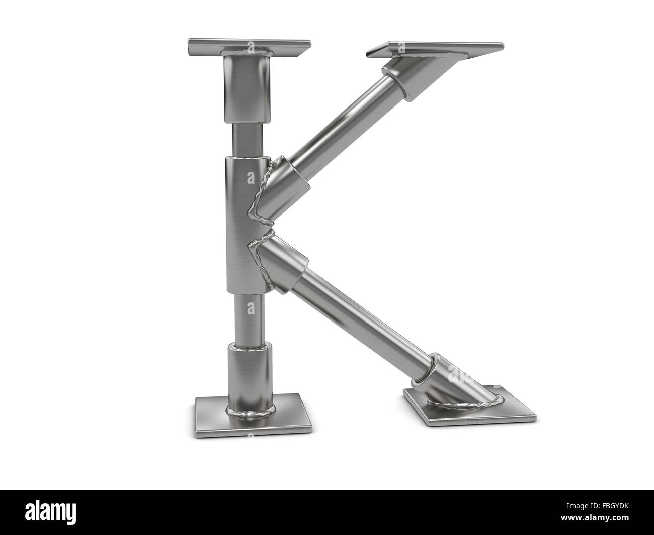 Metal letter K on a white background Stock Photo - Alamy