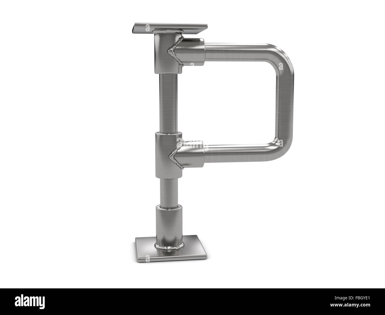 Metal letter P on a white background Stock Photo - Alamy