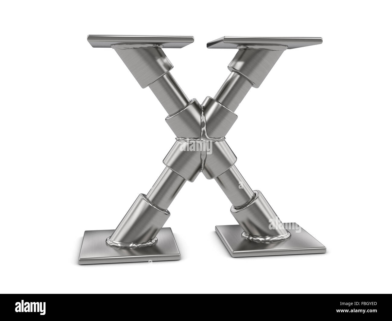 Metal letter X on a white background Stock Photo - Alamy