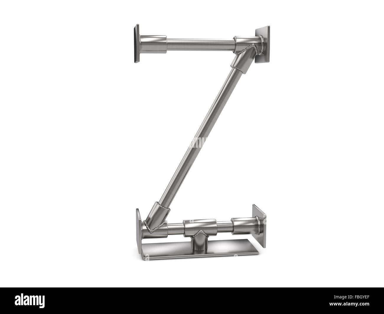 Metal letter Z on a white background Stock Photo - Alamy