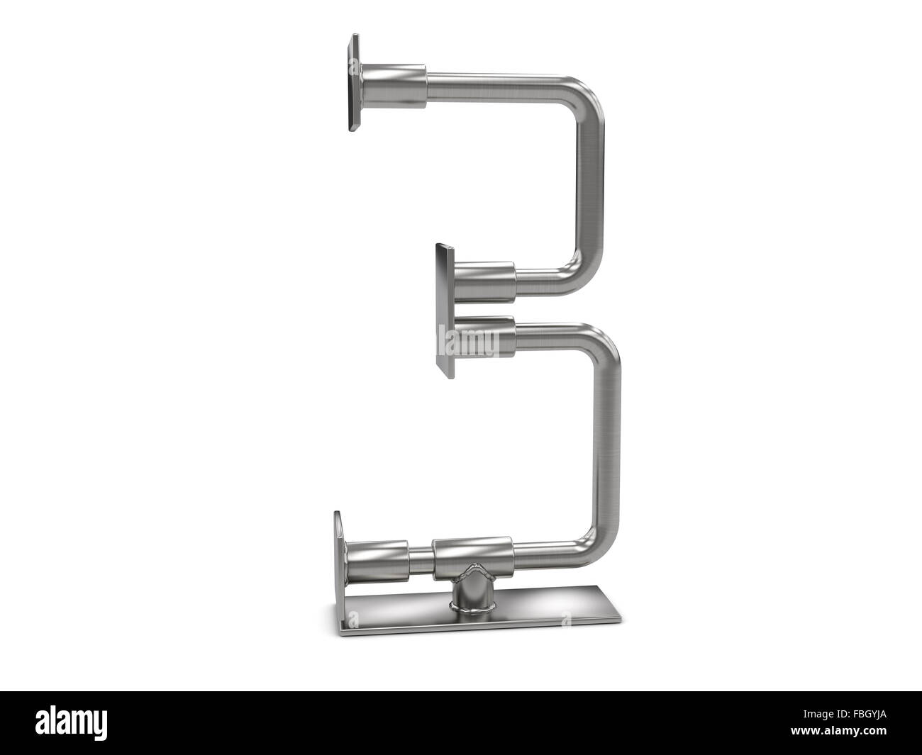 metal number Three on a white background Stock Photo - Alamy