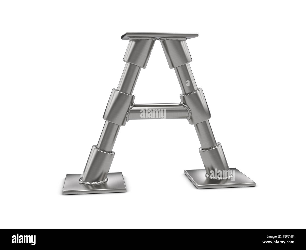 Metal letter A on a white background Stock Photo - Alamy