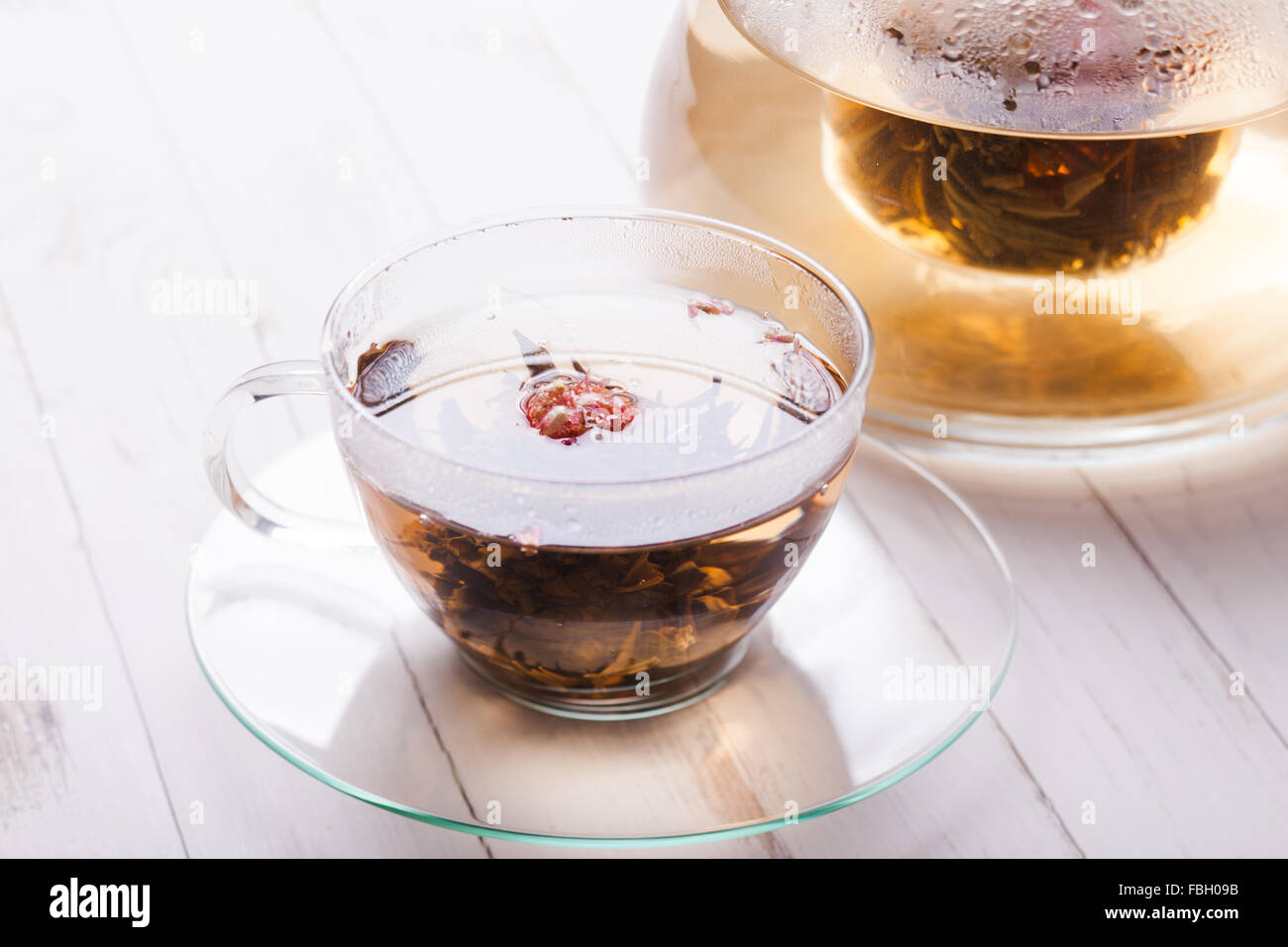 Blooming Flower Tea Stock Photo - Alamy