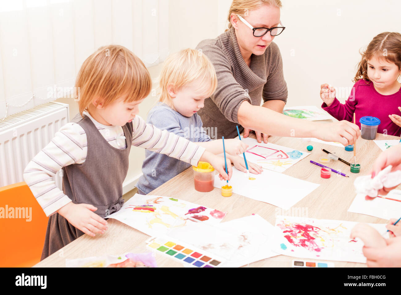 Children are painting Stock Photo - Alamy