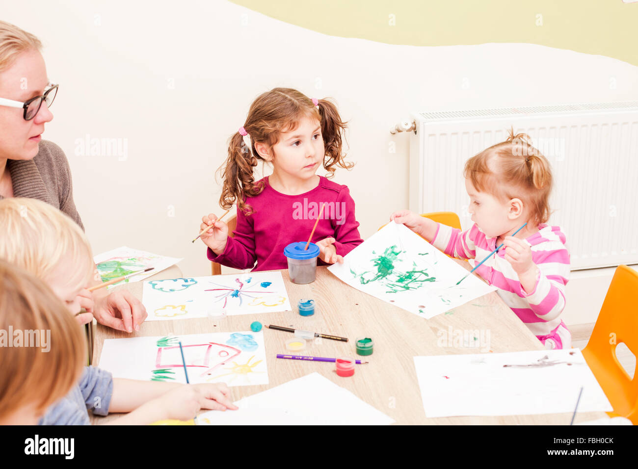 Children are painting Stock Photo - Alamy