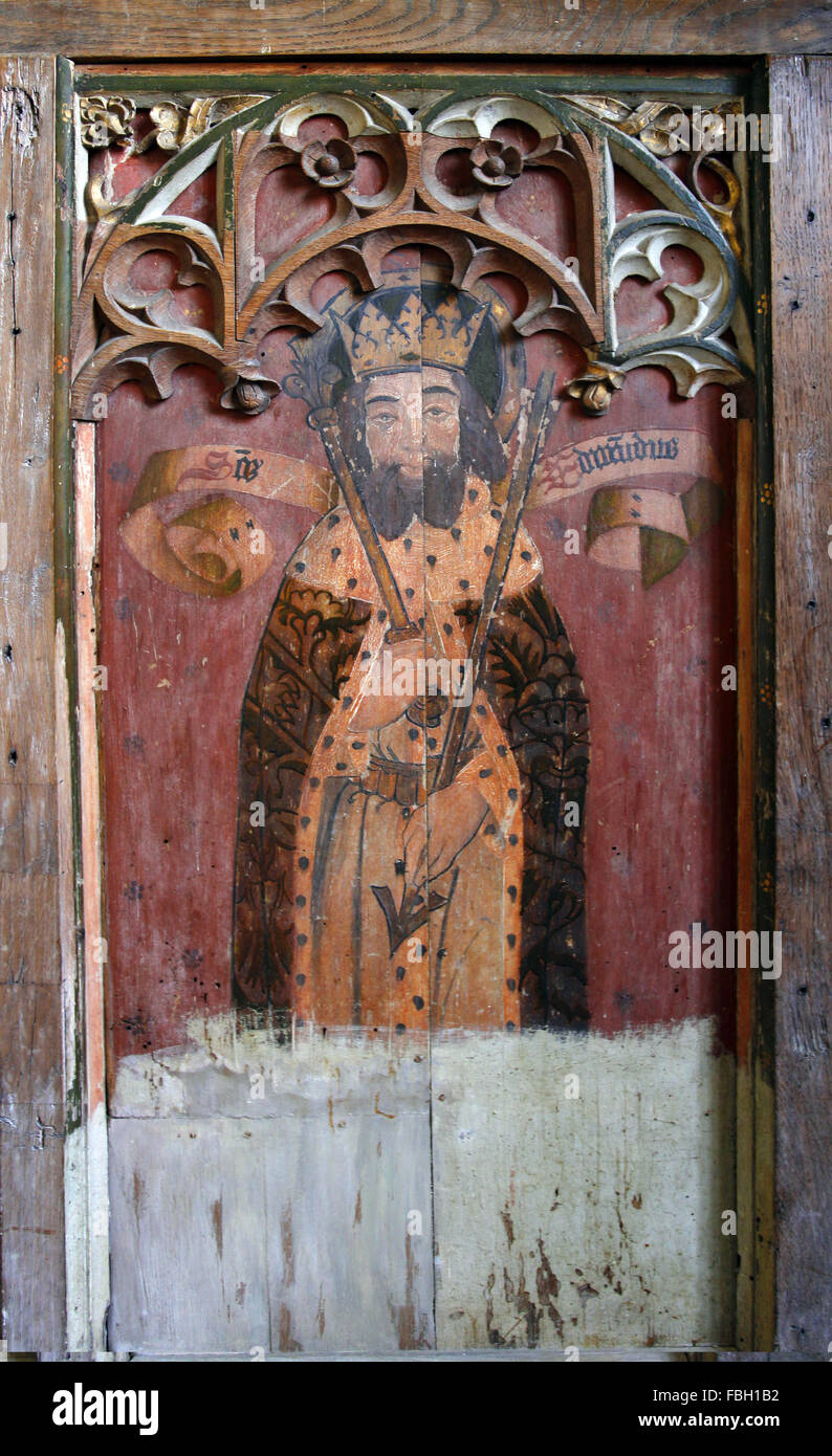 Painted saints on the rood screen, St Edmund, Barton Turf Church ...