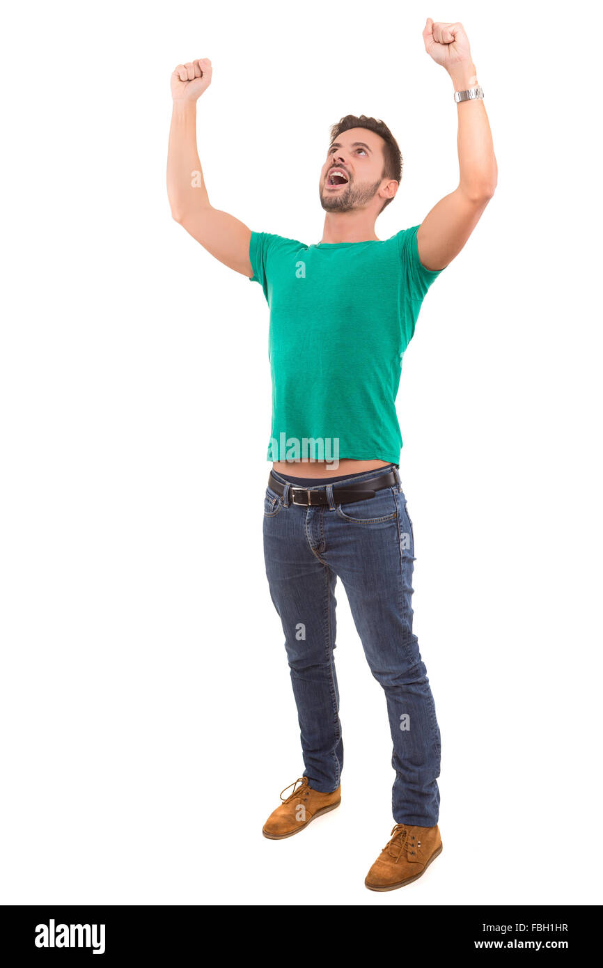 Man celebrating lottery win Cut Out Stock Images & Pictures - Alamy