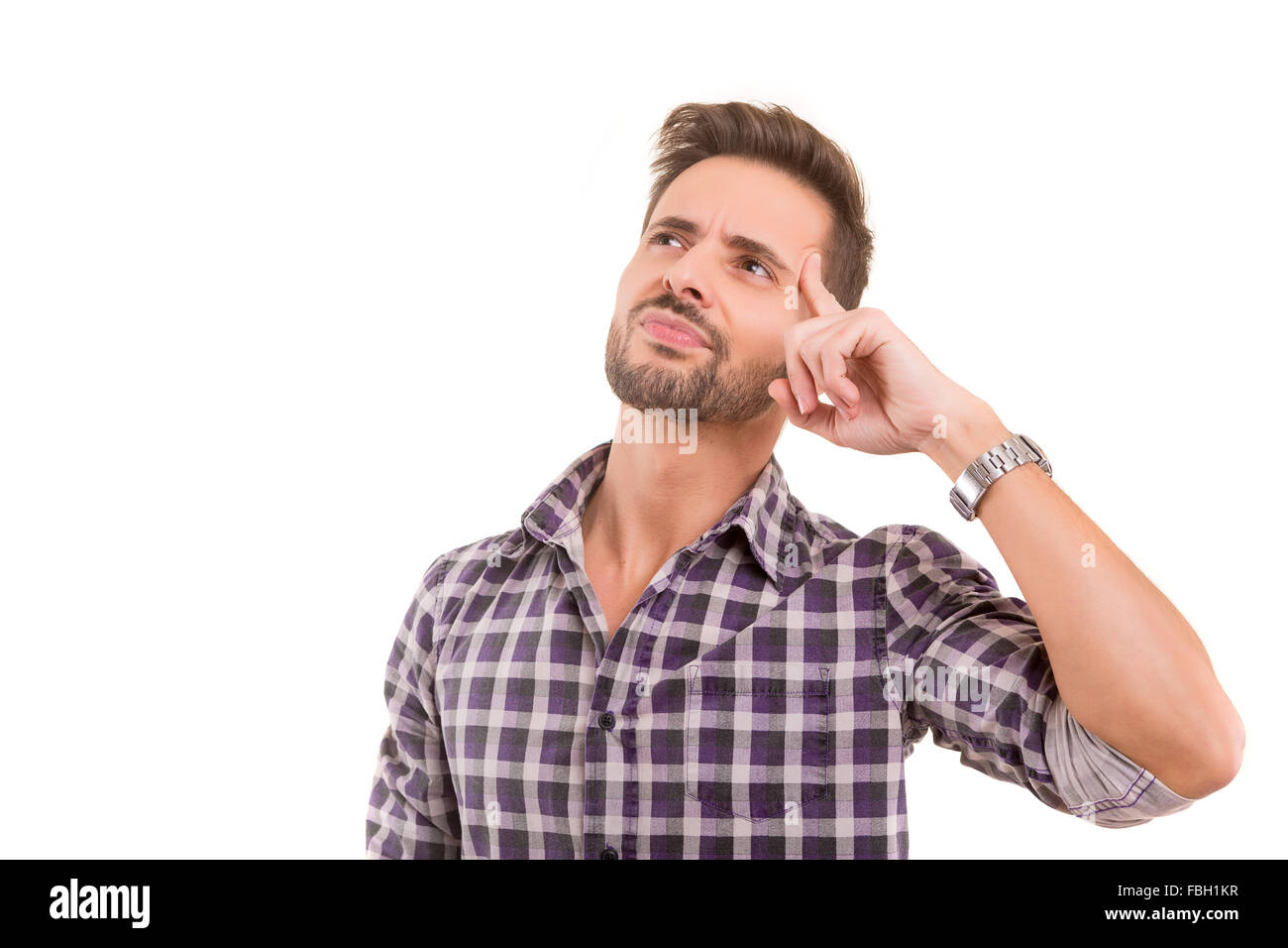 Studio shot Young man having a great idea Stock Photo - Alamy