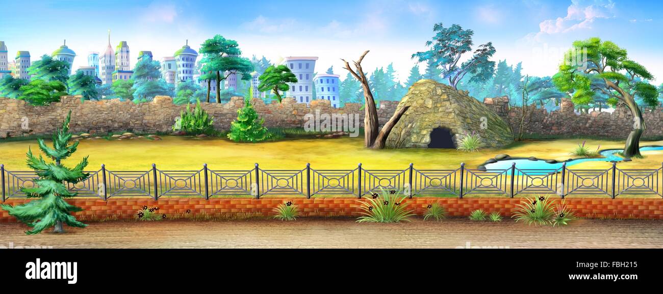 Zoo scene painting hi-res stock photography and images - Alamy