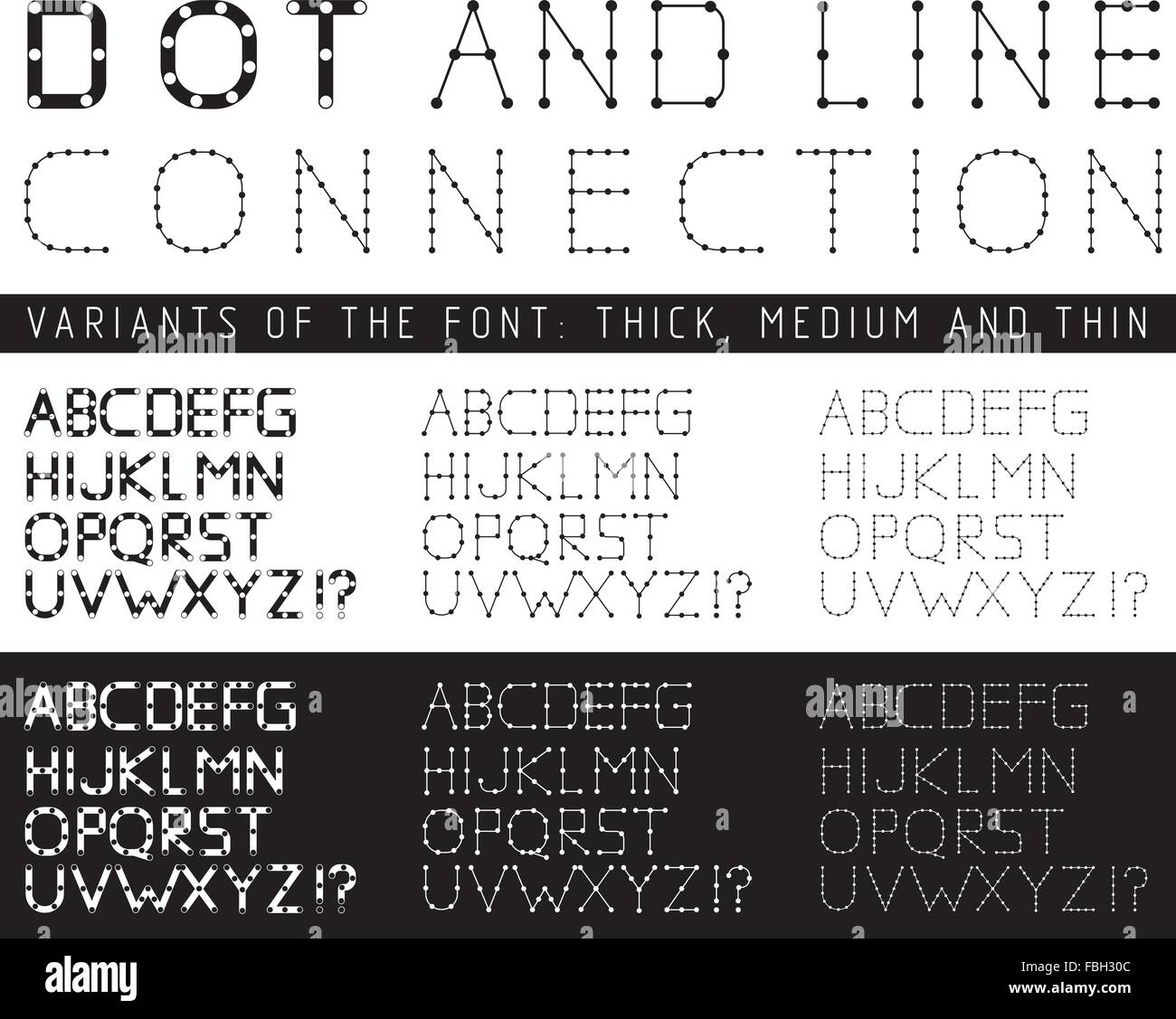 Font with letters composed of lines and points Stock Vector Image & Art ...
