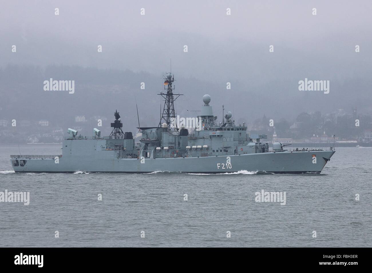 FGS Emden (F210), a Bremen-class multipurpose frigate of the German ...