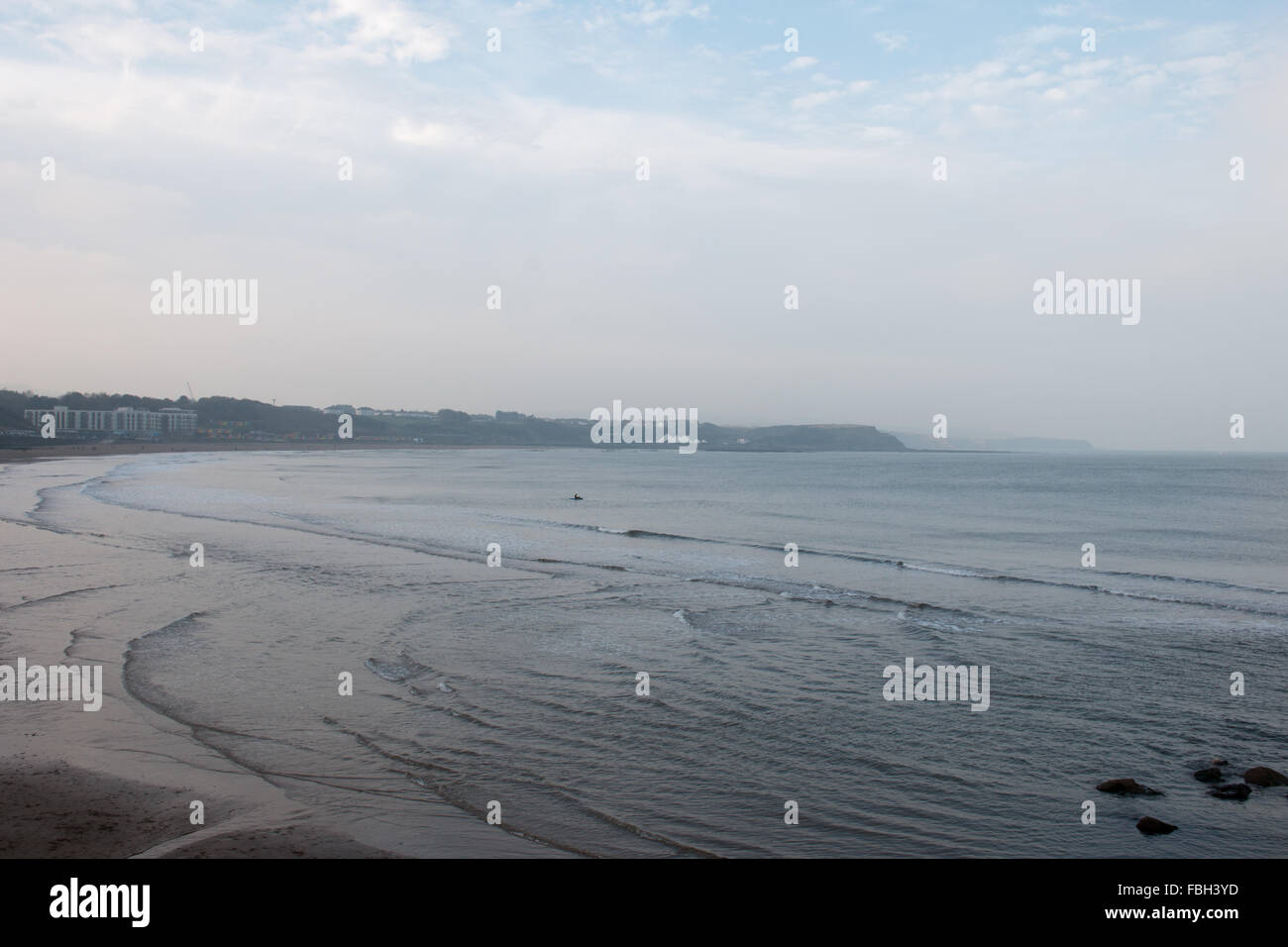 Beautiful and iconic North Bay Beach in coastal town of Scarborogh ...