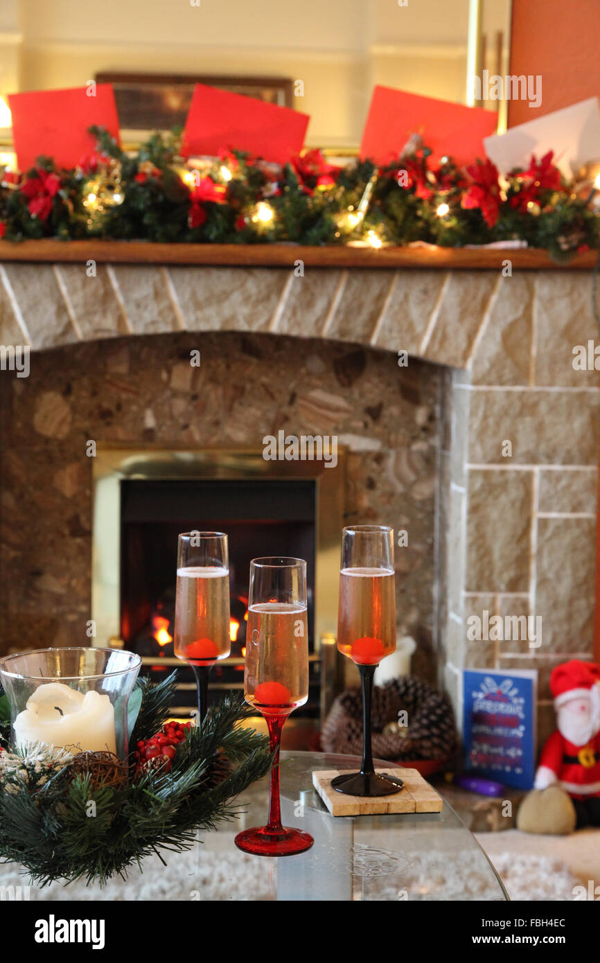 Festive fire place hi-res stock photography and images - Alamy