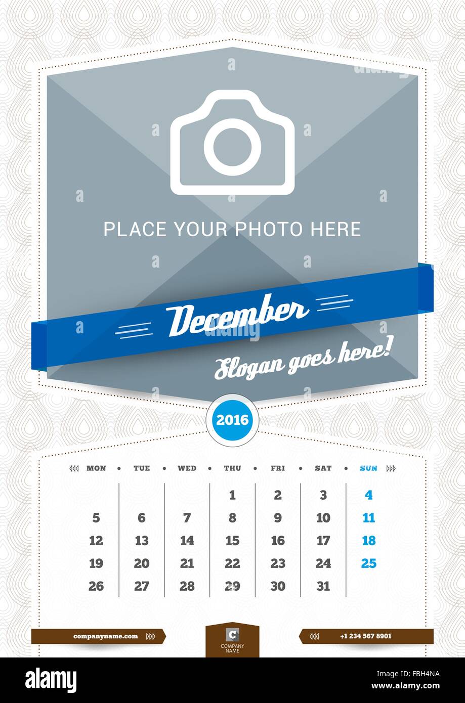 December 2016 calendar Stock Vector Images - Alamy