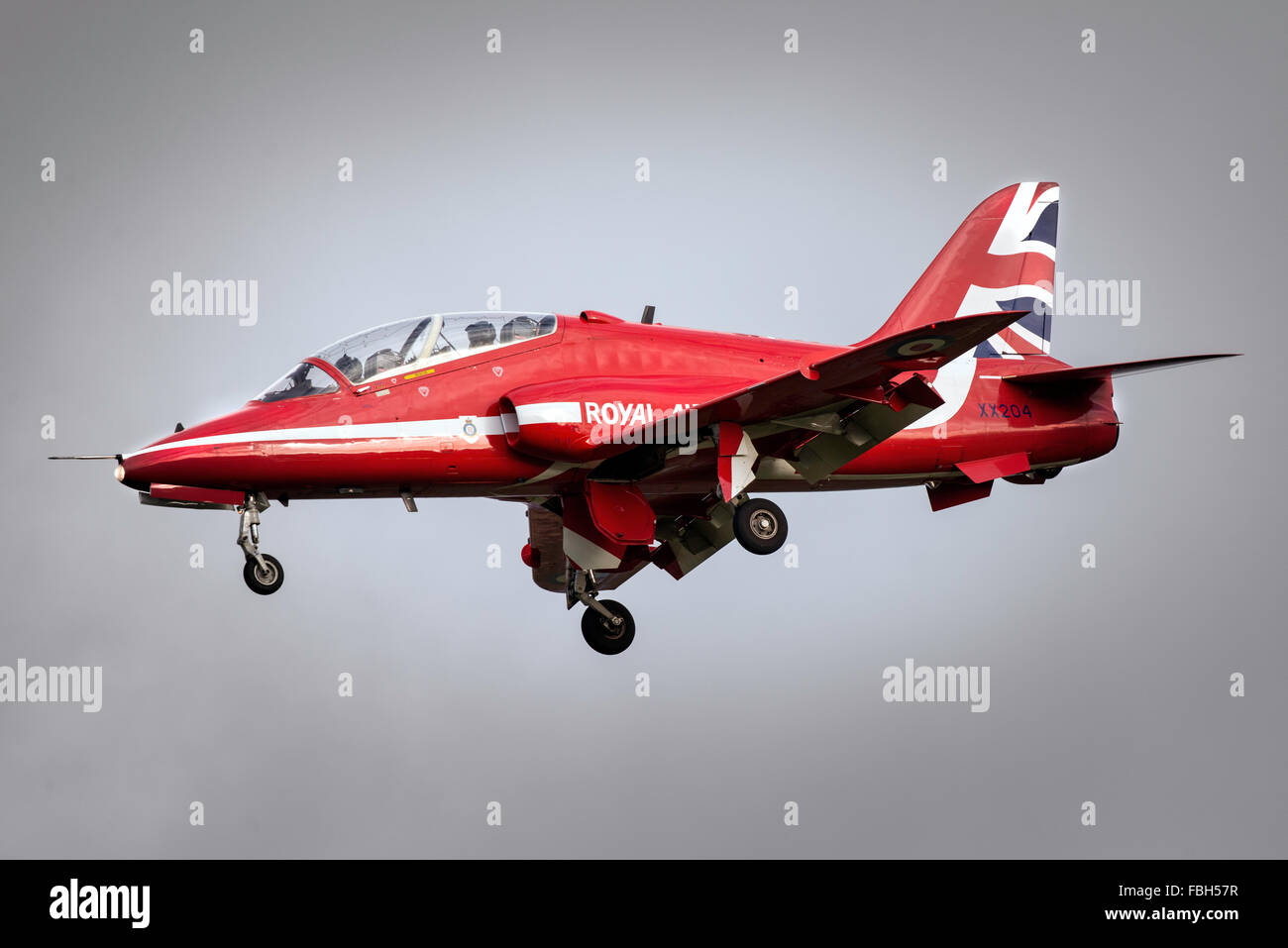 Red Arrow Hawks at Raf Valley Anglesey North Wales Uk Stock Photo - Alamy