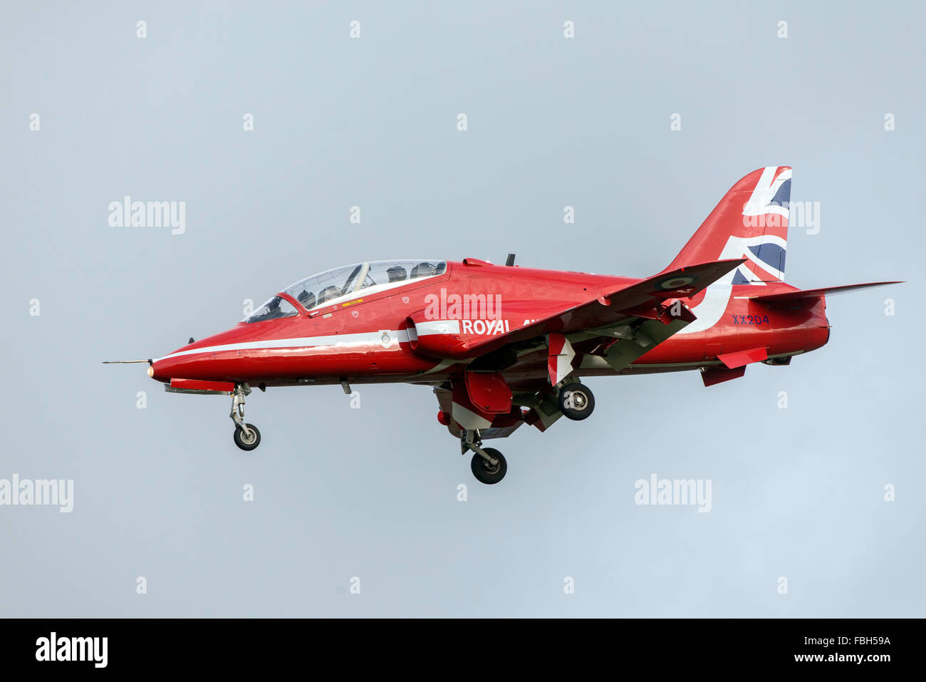 Red Arrow Hawks at Raf Valley Anglesey North Wales Uk Stock Photo - Alamy