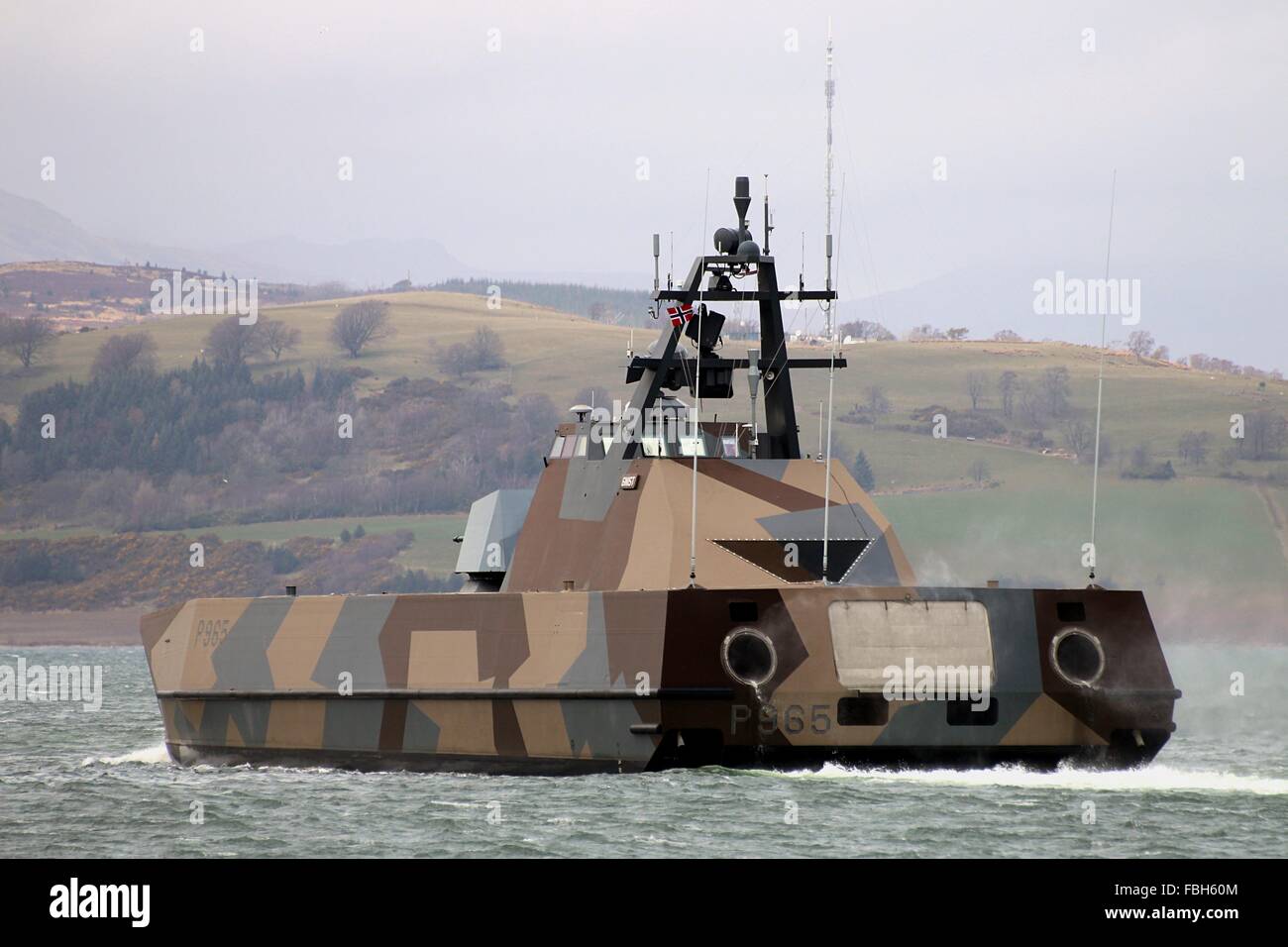 KNM Gnist, a Skjold-class corvette of the Royal Norwegian Navy passes ...