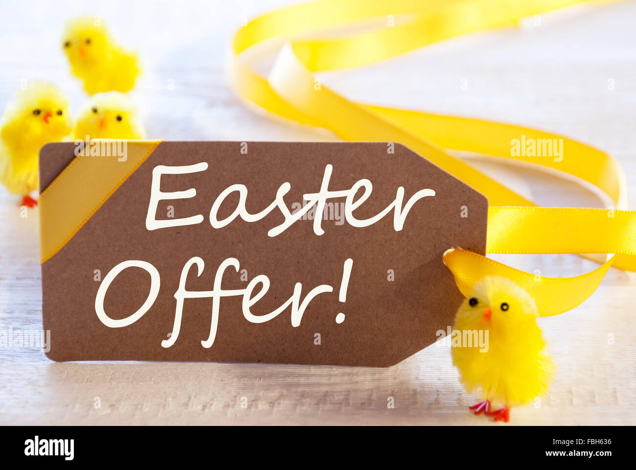 Label With Chicks, Text Easter Offer Stock Photo - Alamy