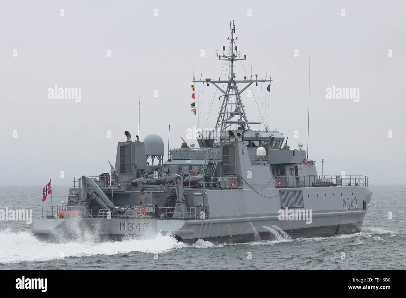 KNM Hinnoy (M343), an Oksoy-class minehunter of the Royal Norwegian ...