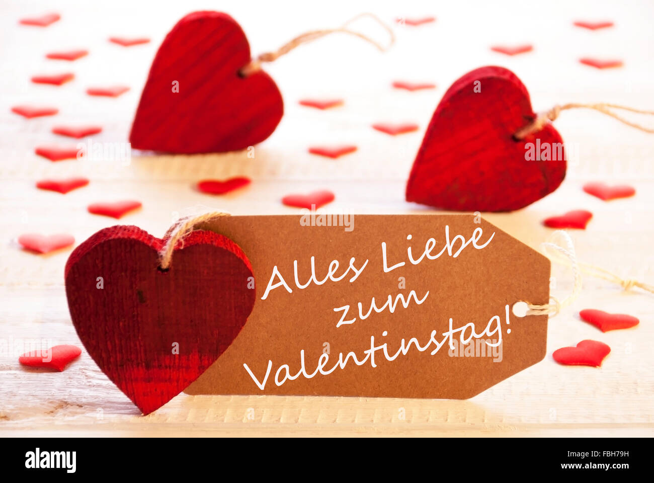 Romantic Label With Hearts, Text Valentinstag Means Valentines Day ...
