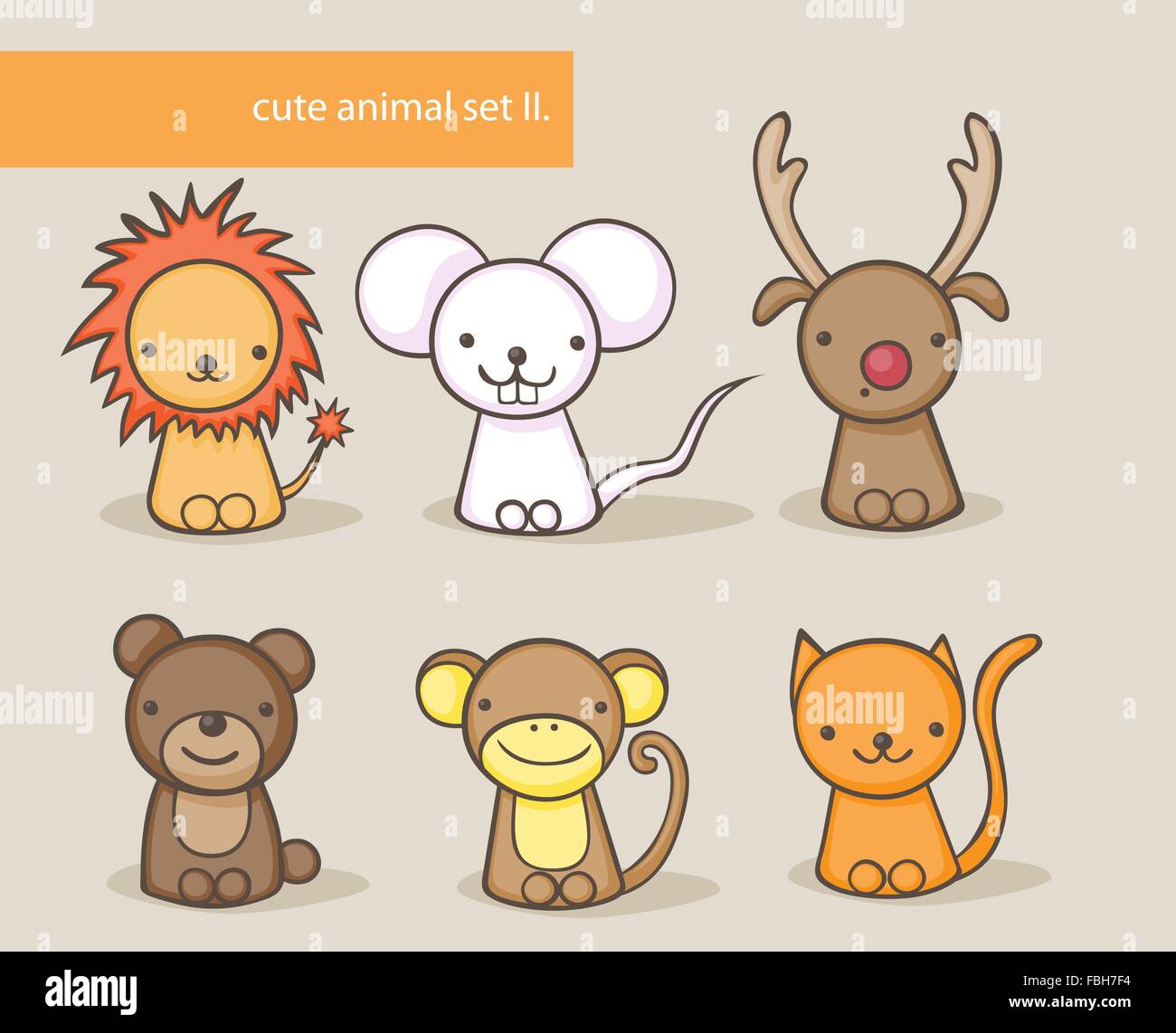 Collection of cute animals Stock Vector Image & Art - Alamy
