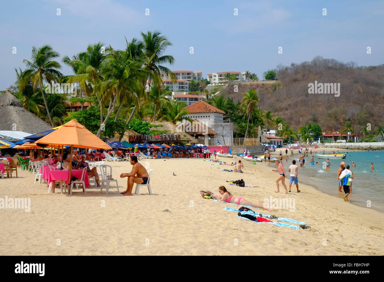 Beach Huatulco Mexico Oaxaca Pacific Ocean Stock Photo - Alamy