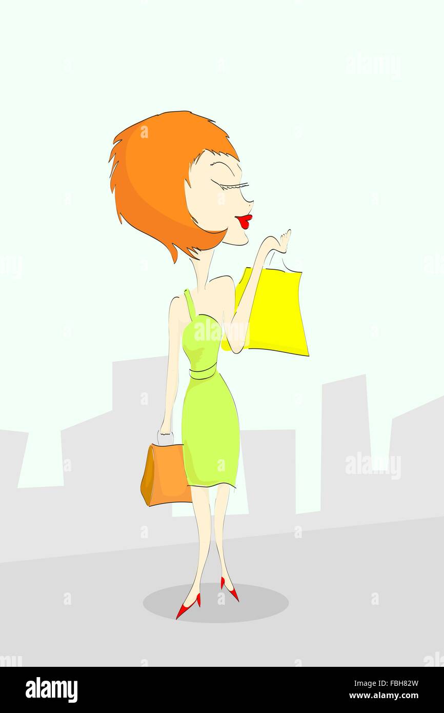 House cartoon woman happy Stock Vector Images - Alamy