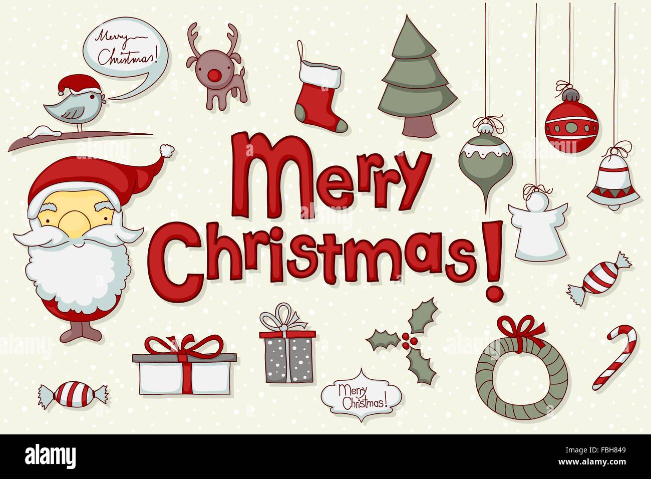 Cute christmas tree santa Stock Vector Images - Alamy