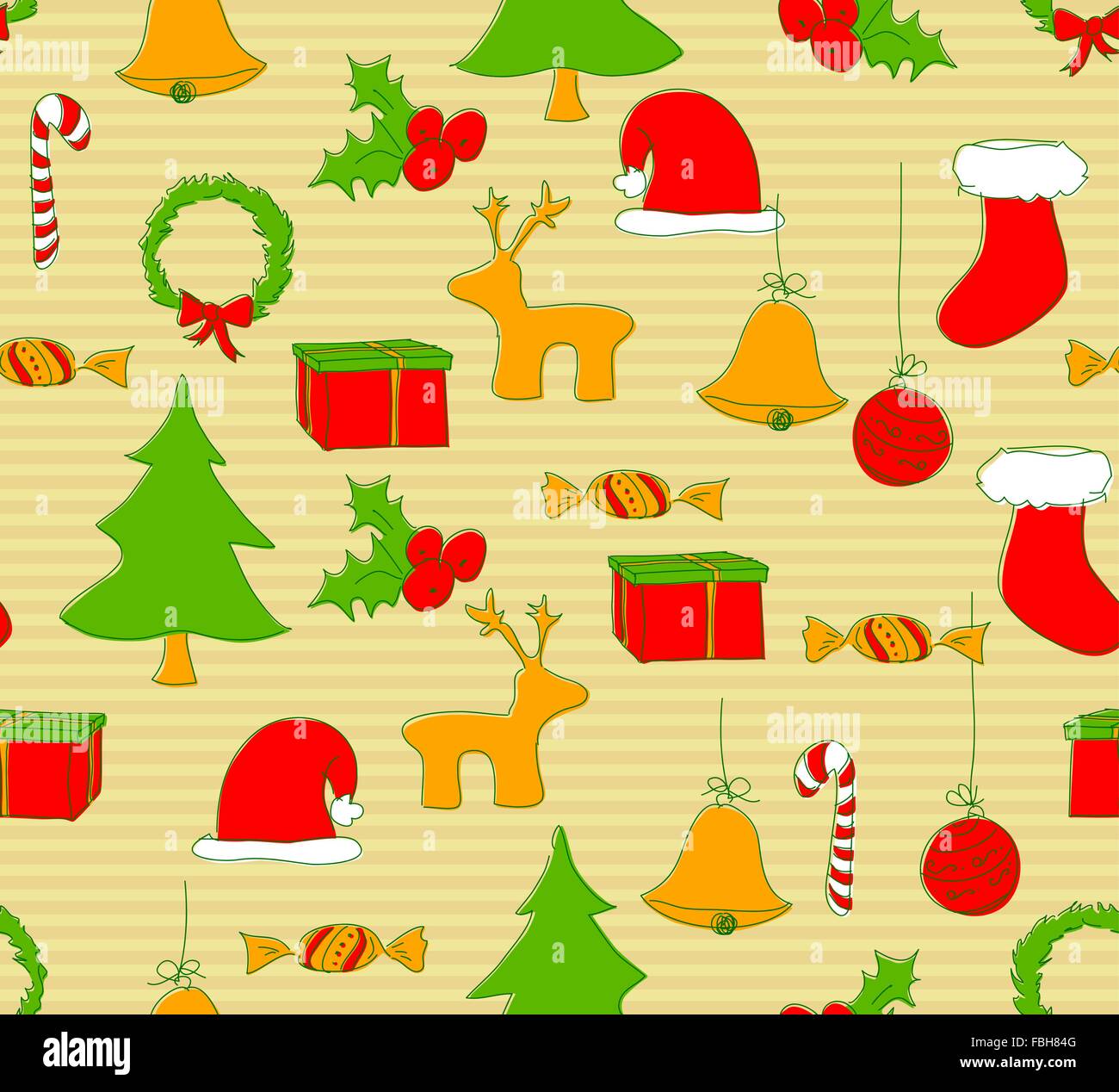 Seamless Christmas doodle pattern Stock Vector Image & Art - Alamy