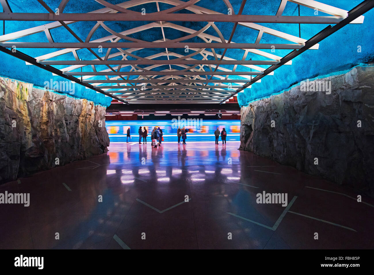 Subway station 'Sundbybergs Centrum' in Stockholm, Sweden Stock Photo ...