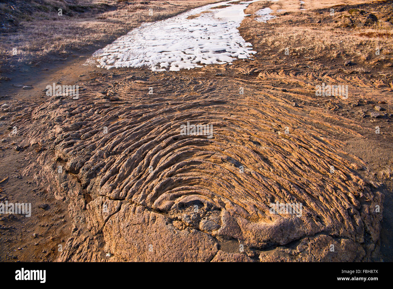 Volcano ground in Selvogur, peninsula Reykjanes, Iceland Stock Photo ...