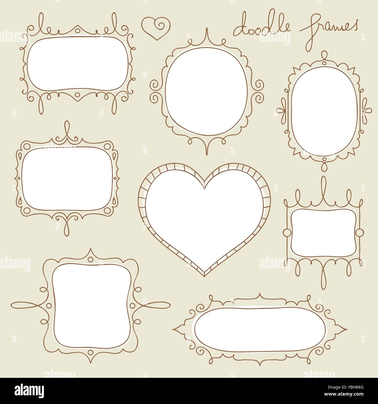 collection of hand drawn doodle frames Stock Vector Image & Art - Alamy
