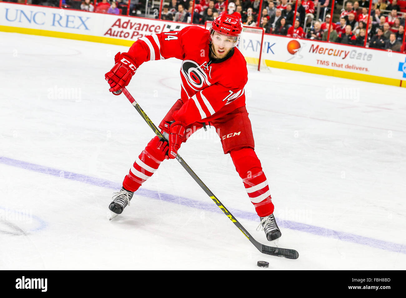 Carolina Hurricanes defenseman Jaccob Slavin (74) during the NHL game ...
