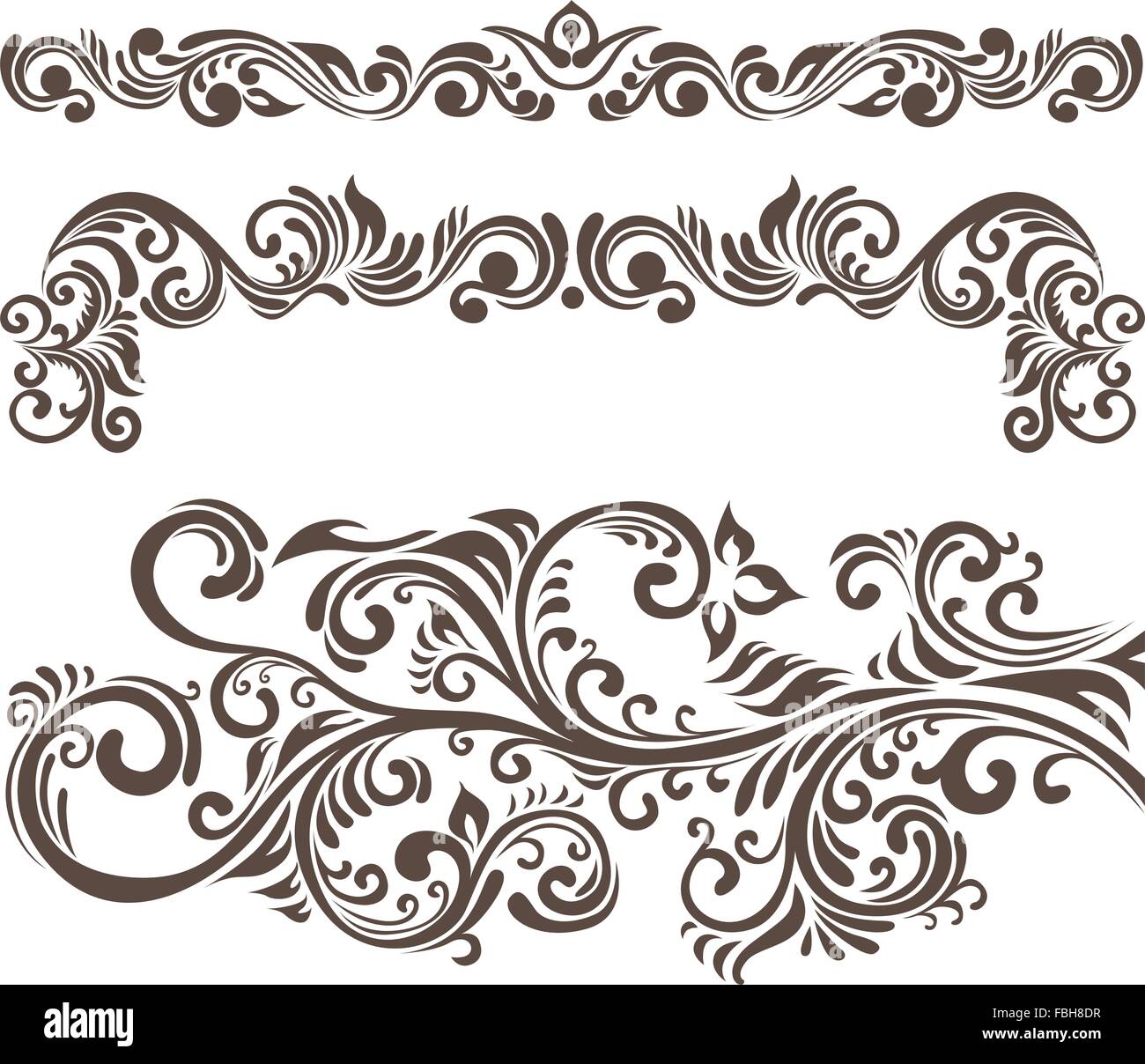 Hand-drawn curly floral elements and letterhead Stock Vector Image ...