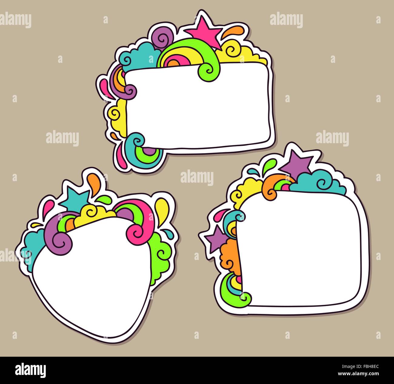 Funky colorful doodle frames Stock Vector Image & Art - Alamy